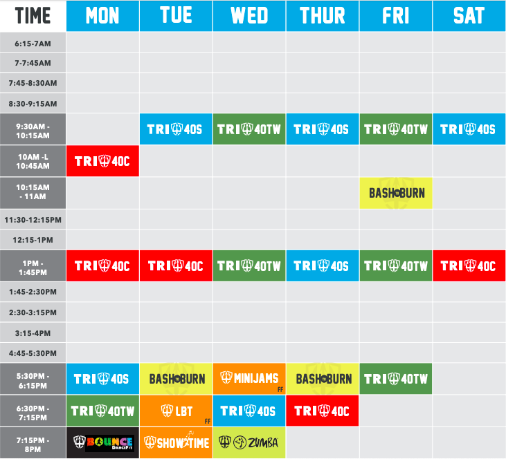 Timetable - Trident Fitness based in Morley